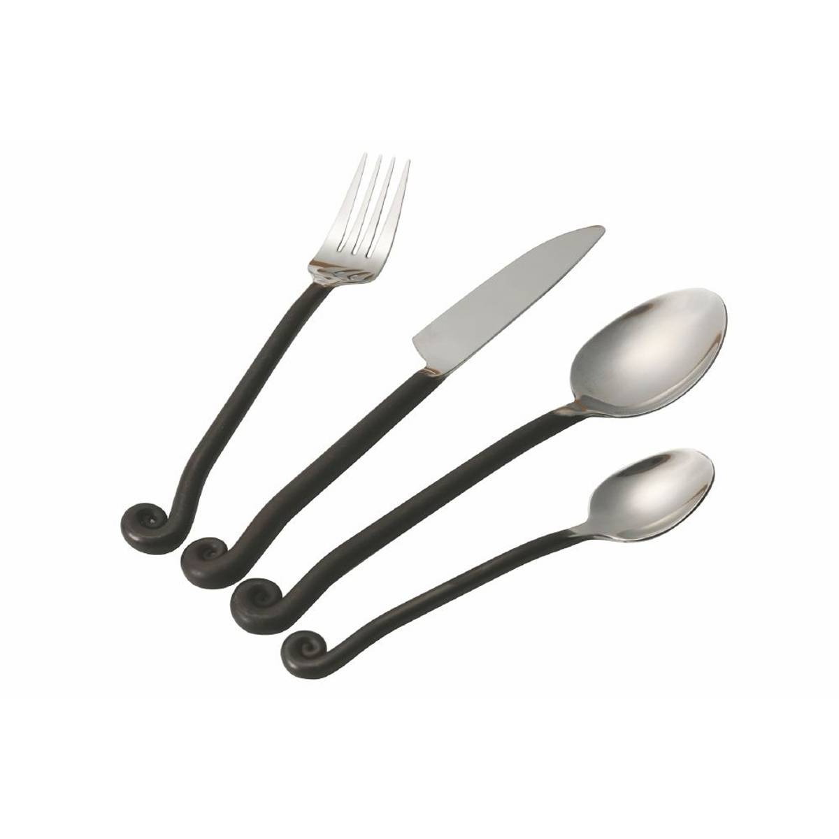 Bestikk Black 24 deler. Sort bestikksett , svart. - Diversum